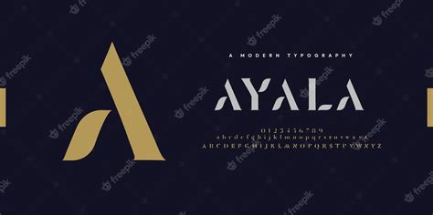 우아한 알파벳 문자 글꼴 및 숫자 클래식 레터링 최소한의 패션 디자인 타이포그래피 현대 세리프 글꼴 및 숫자 벡터 일러스트 레이 션 프리미엄 벡터