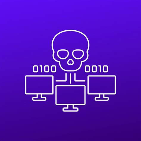 Botnet Or Bot Attack Icon Computer Malware Linear 67656025 Vector Art At Vecteezy