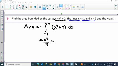Solved 9 Find The Area Bounded By The Curve Y X 2 2 The Lines X 1 And X 2 And The X Axis