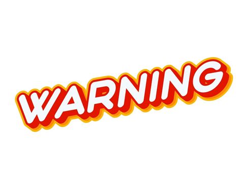 Warning Lettering Isolated On White Colourful Text Effect Design Vector