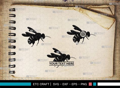 Bee Monogram Bee Silhouette Bee Svg Beehive Svg Bee Insect Svg Honeycomb Svg Sb00227 So