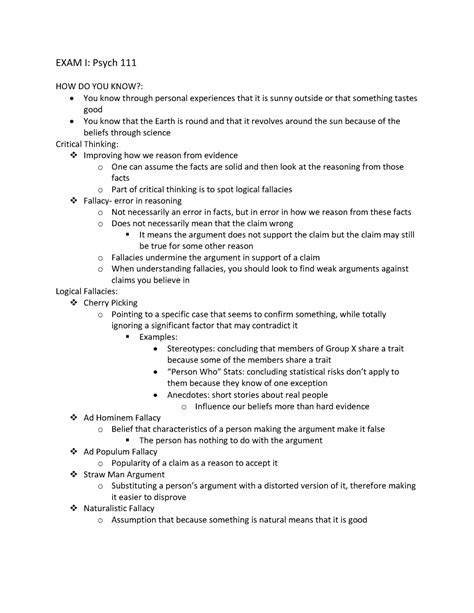 PSY 111 Study Guide Exam 1 Warning TT Undefined Function 32