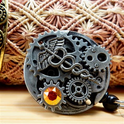 Badge Bling Steampunk Retractable Badge Reel Caduceus Badge Holder