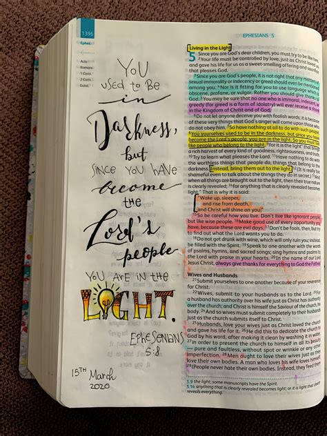 Bible Journaling Ephesians 5 Bible Journaling Bible Encouragement