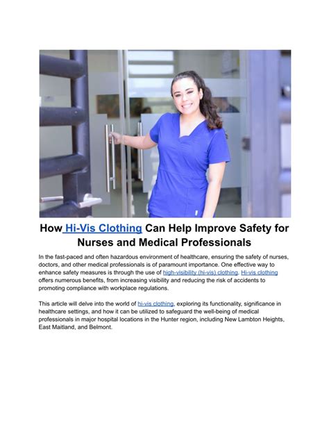 Ppt How Hi Vis Clothing Can Help Improve Safety For Nurses And