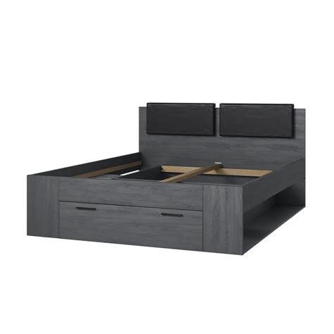 Letto Matrimoniale 160x200 Contenitore Rete A Doghe Rovere Scuro Tiara