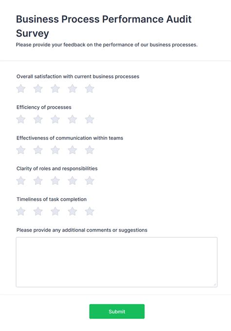 Business Process Performance Audit Survey Form Template Jotform