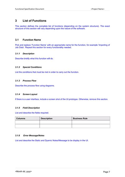 Functional Specification Documenttemplate Pdf Desktop Publishing