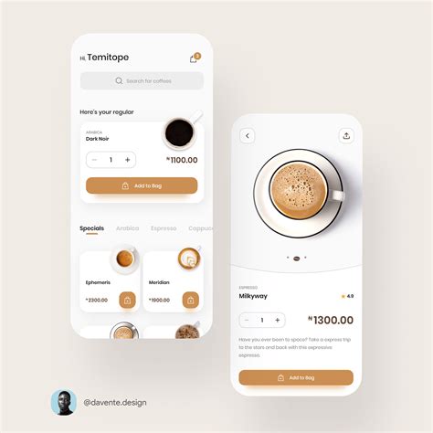 Coffee Ordering App Ui Design On Behance