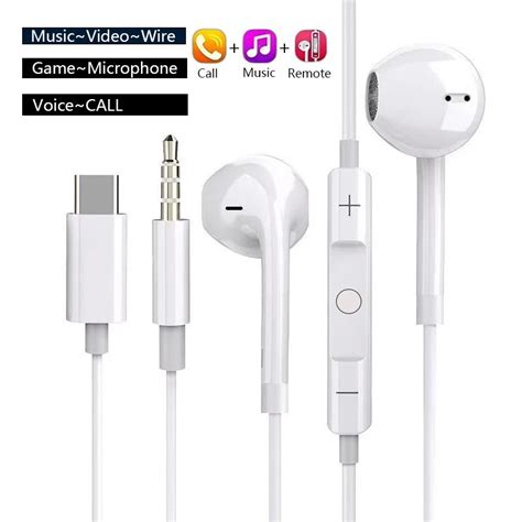 Original Usb C Wired Earphones In Ear Earbud Usb C Mm Earbuds For All Phone Shopee Malaysia