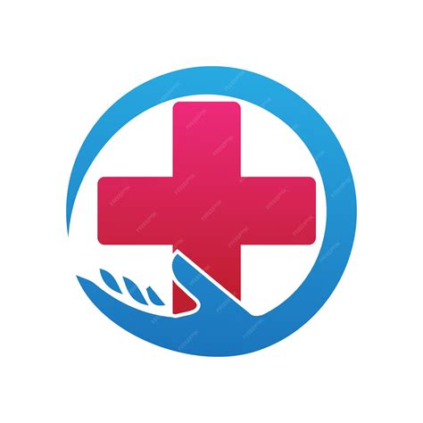 의료 십자가 돕는 손 벡터 템플릿 로고 디자인 프리미엄 벡터