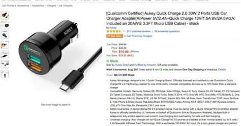 Deal Aukey Quick Charge 20 Car Charger For 949 With Discount Code