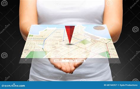 Close Up Of Womans Hands Showing Gps Navigator Map Stock Image Image Of Background Concept