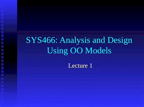 Ppt Sys466 Analysis And Design Using Oo Models Dokumentips
