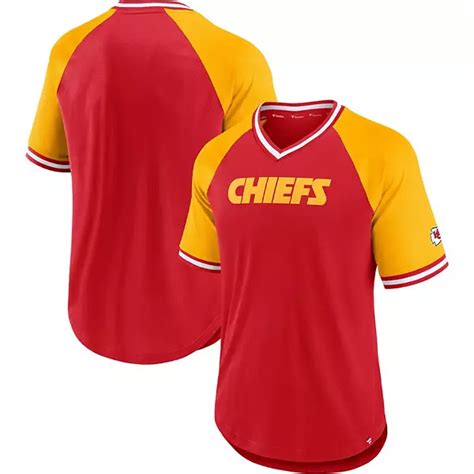 Mens Fanatics Branded Red Kansas City Chiefs Second Wind Raglan V Neck