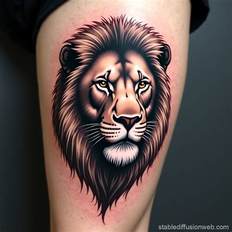 Designing A Lion Tattoo Stable Diffusion Online