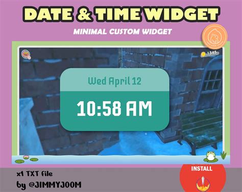 Date And Time Widget For Twitch Streaming Custom Widget