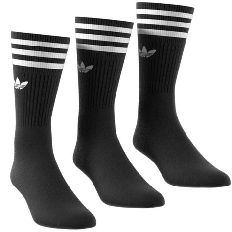 Adidas Solid Crew Sock In Blackwhite Boardertown