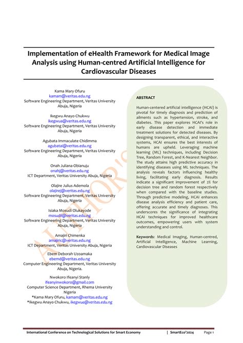 Pdf Implementation Of Ehealth Framework For Medical Image Analysis Using Human Centred