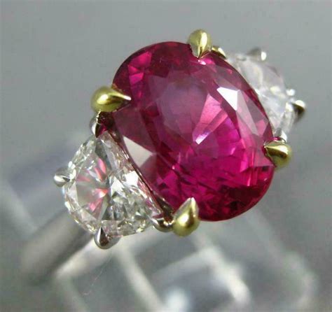 Grs Ct Diamond Aaa Pink Sapphire Kt Gold Oval Moon Stone