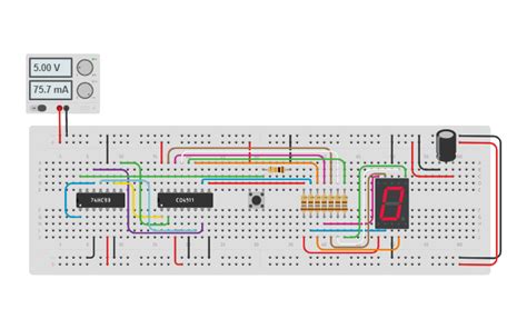 circuit design contatore decimale con 7493 4511 tinkercad