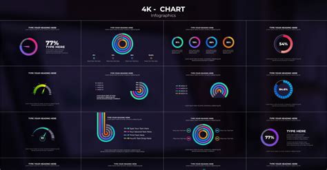 4k Gradient Round Chart Infographic After Effects