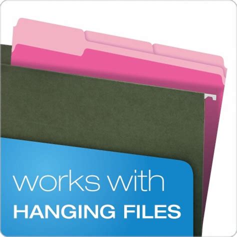 Pendaflex Colored File Folders 13 Cut Top Tab Letter Pinklight Pink