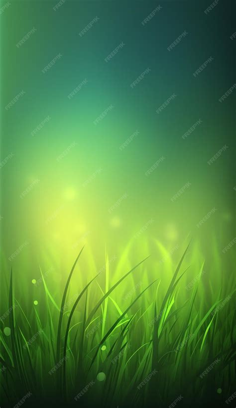 Premium Photo A Green Grass With A Bright Light