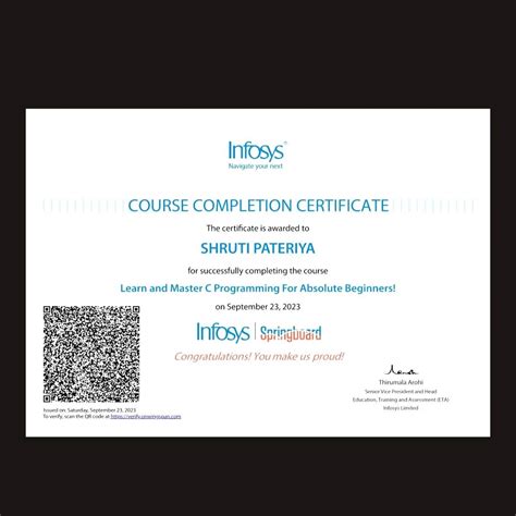 Shruti Pateriya On Linkedin Cprogramming Infosys Beggining