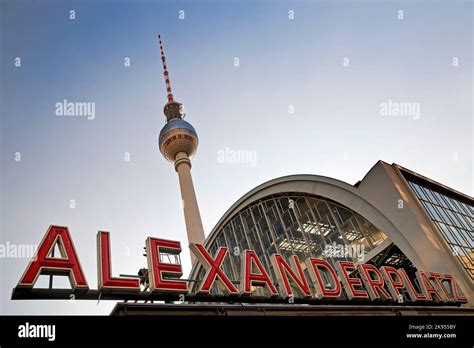 Alexanderplatz S Bahn Station With The Berlin TV Tower In The Evening