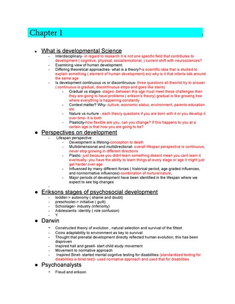 Development Through Lifespan Chapter 1 What Is Developmental Science