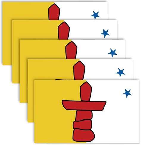 5 Pcs Canada Nunavut Flag Sticker 6x3 5 In Inuit Canadian Nt Province
