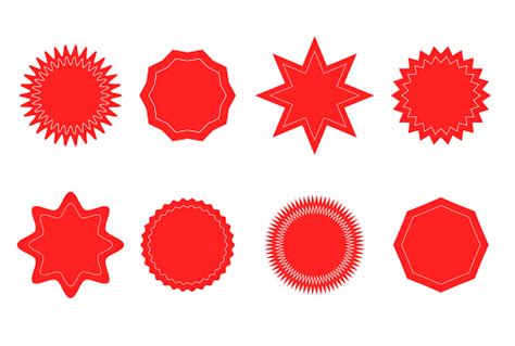 프로모션 판매를위한 스타 버스트 스티커 세트 벡터 배지 모양 디자인 스타 및 라운드 버스트 태그 가격 제공 프로모션 가격에 대한 스톡 벡터 아트 및 기타 이미지 Istock