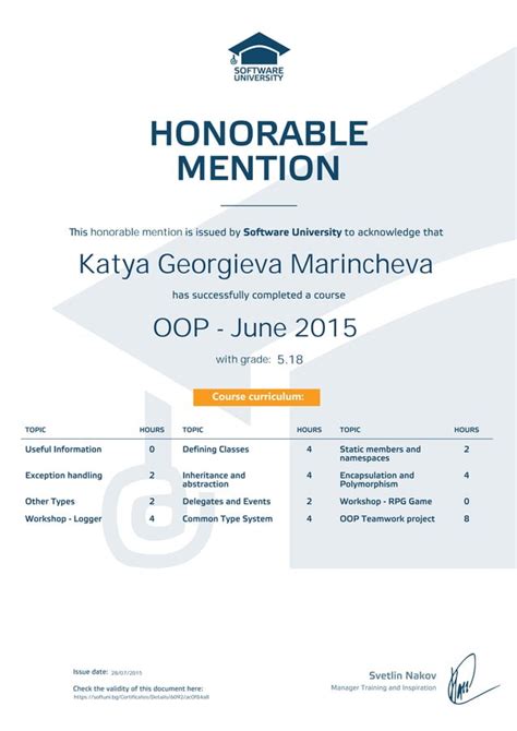 Softuni Object Oriented Programming Certificate Pdf