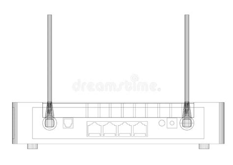 Router Architect Blueprint Isolated Stock Illustration Illustration Of Connection Link