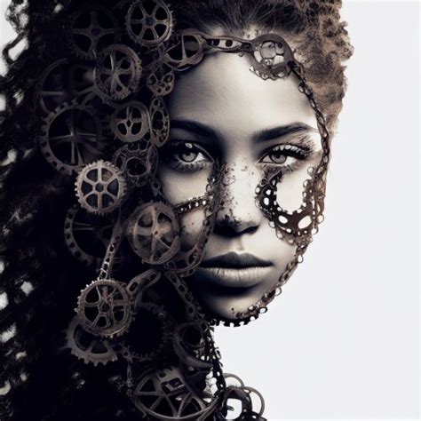 Free Woman Face Covered With Cycle Chain Image