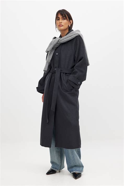 Wool Blend Short Coat Navy Na Kd