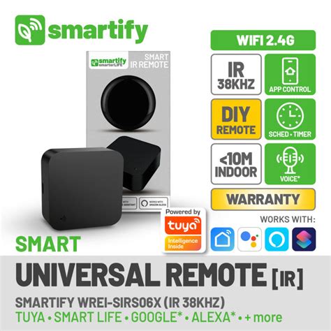 Smartify Wifi Universal Ir Remote Control Ac Sirs06x 5v 1a 38khz