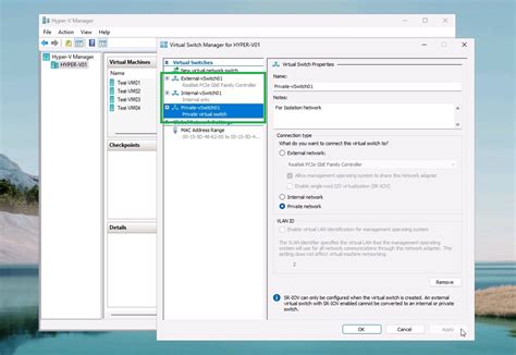 how to create and configure a virtual switch with hyper v