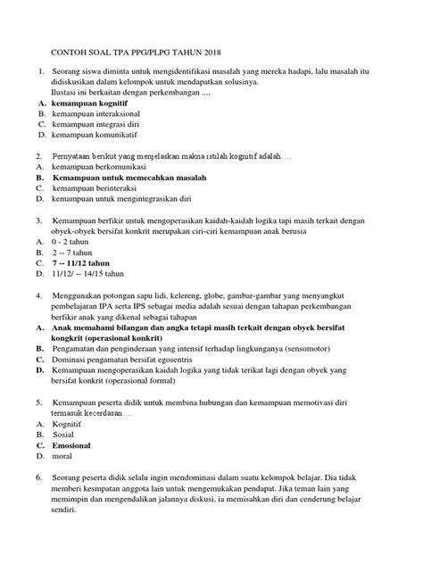 Soal Tes Potensi Akademik Soal Potensi Tes Akademik