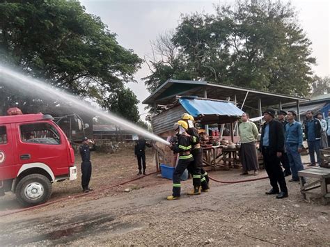 သပိတ်ကျင်းမြို့ မြို့မ ဈေးတွင် မီးဘေးအန္တရာယ်ကင်းဝေးရေး အသိပညာပေးခြင်း