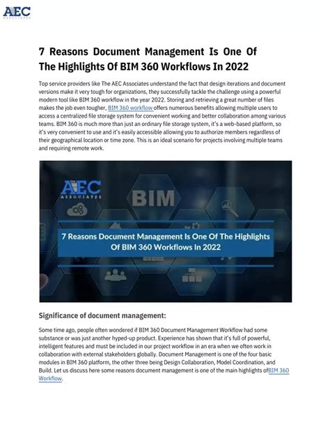 Ppt 7 Reasons Document Management Is One Of The Highlights Of Bim 360