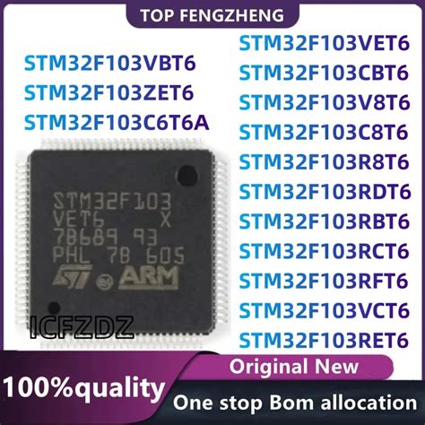 100 new original stm32f103c8t6 stm32f103cbt6 stm32f103rct6