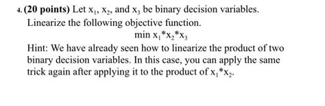 Solved 4 20 Points Let X1 X2 And X Be Binary Decision