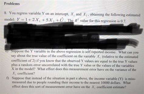 Problems 8 You Regress Variable Y On An Intercept