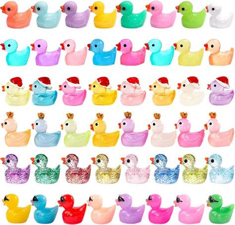 Ggstddup 240 Pcs Mini Resin Ducks Colorful Cute Mini Duck
