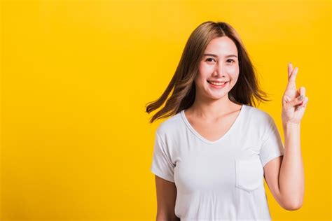 Asia Tailandesa Retrato Feliz Hermosa Linda Mujer Joven Sonrisa Tiene