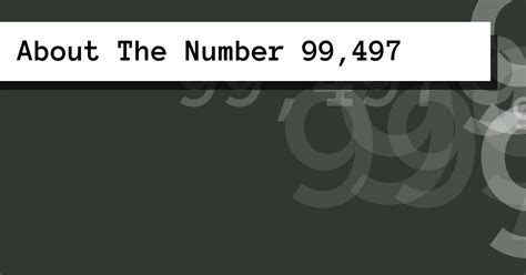 About The Number 99497