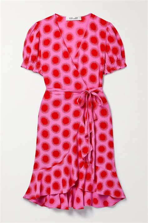 Diane Von Furstenberg Emilia Mini Wrap Dress Sun Medium Pink Me ModeSens