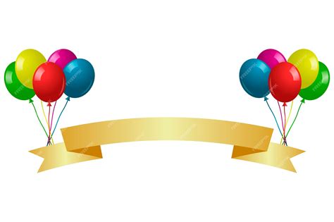 Fondo De Feliz Cumpleaños Con Un Conjunto De Globos De Colores Cinta